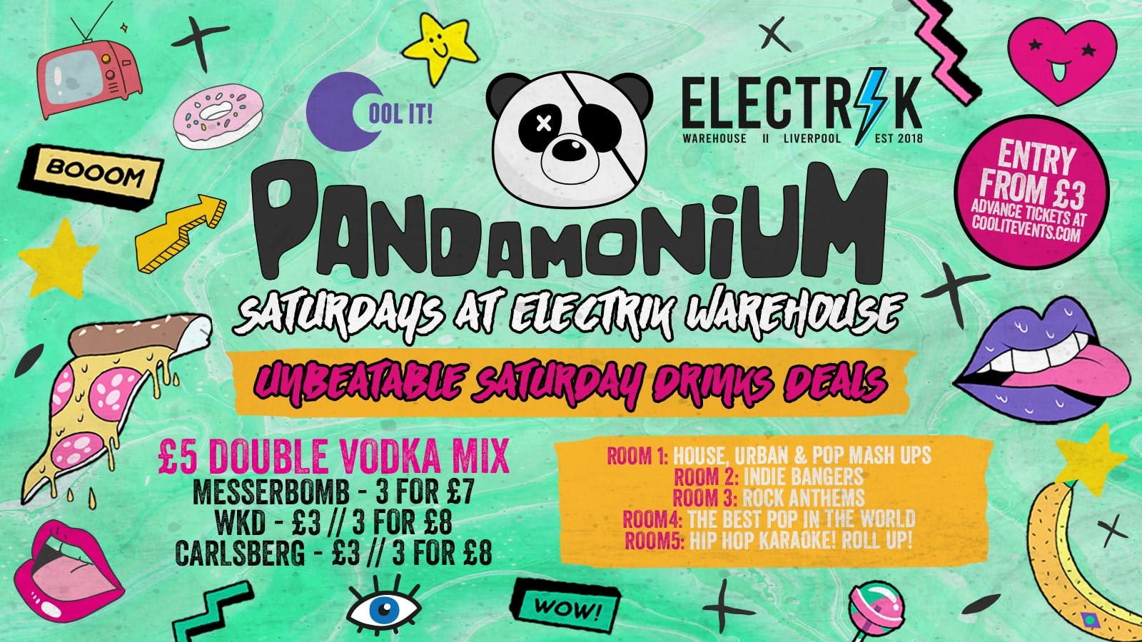 Pandamonium Saturdays at ELECTRIK WAREHOUSE, Liverpool on 26th Aug 2023 ...