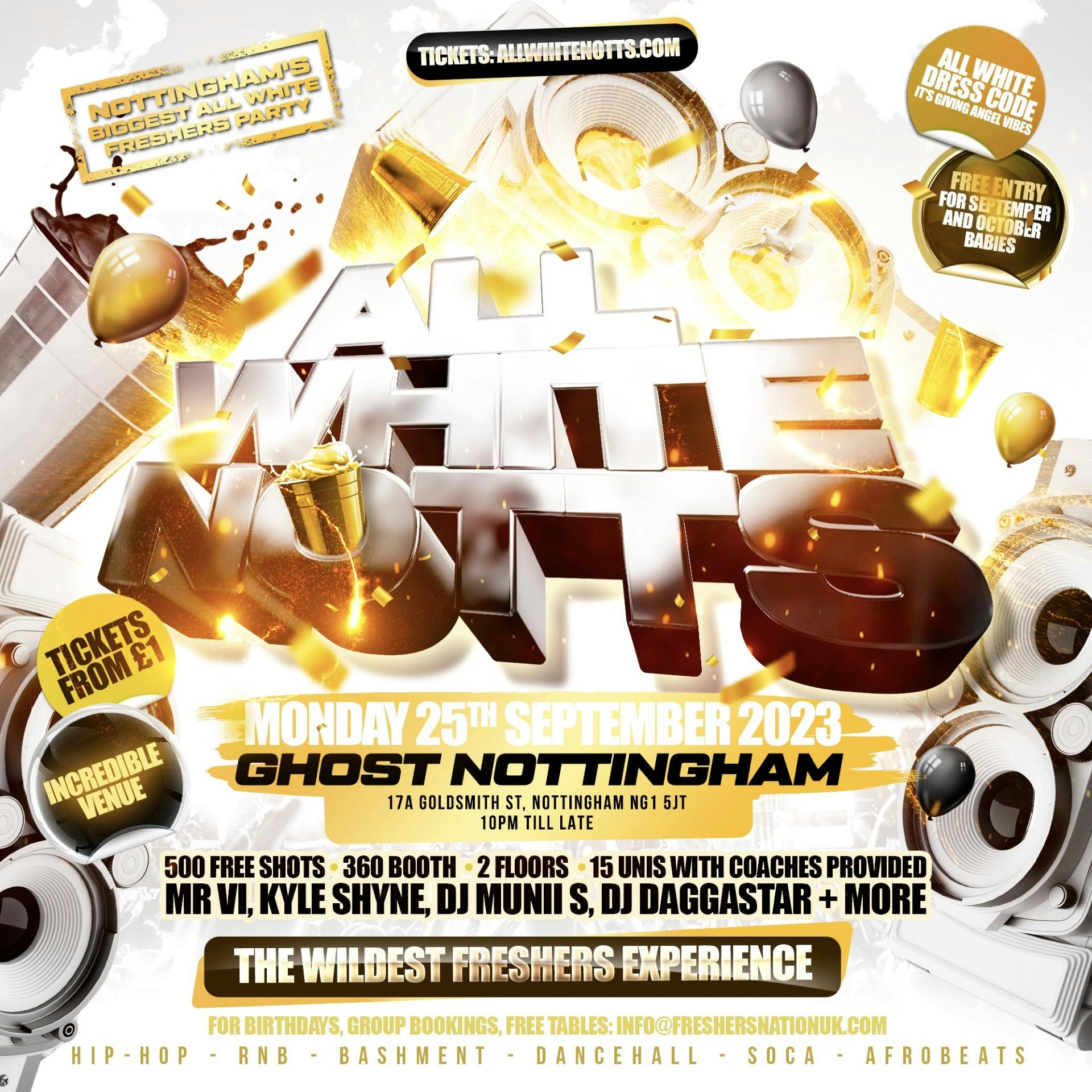 🚨 FINAL TICKETS 🚨 ALL WHITE NOTTS - Nottingham's Biggest All White ...
