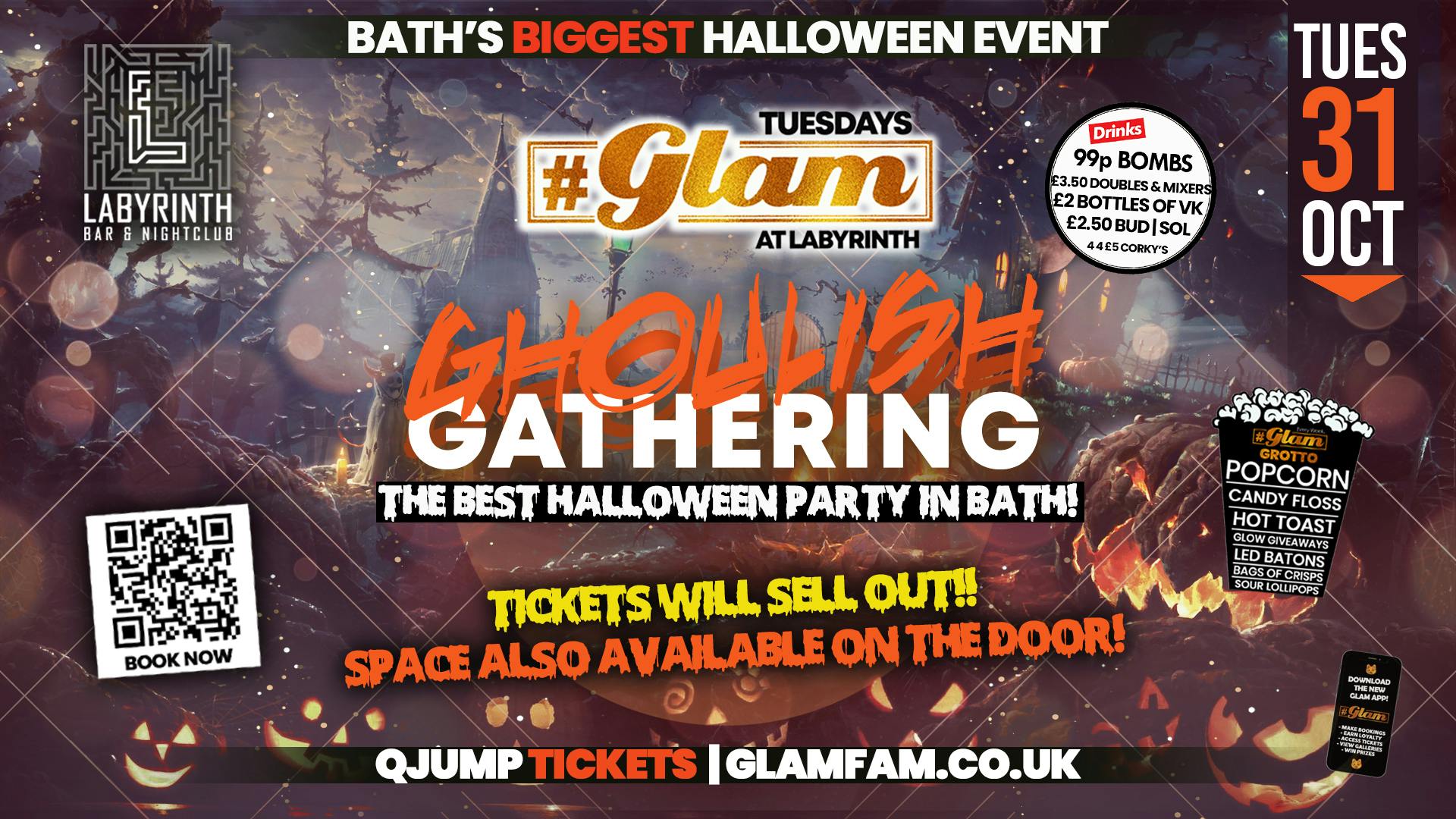 TONIGHT 😈 Glam Bath - HALLOWEEN! 😈 Bath's Biggest Halloween Event! at ...
