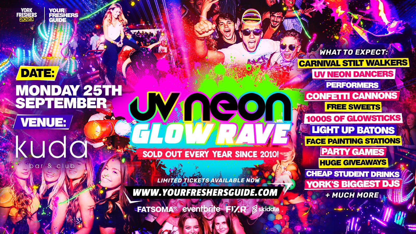 UV Neon Glow Rave | York Freshers 2023 - LAST 50 TICKETS! ⚠️ at Kuda ...