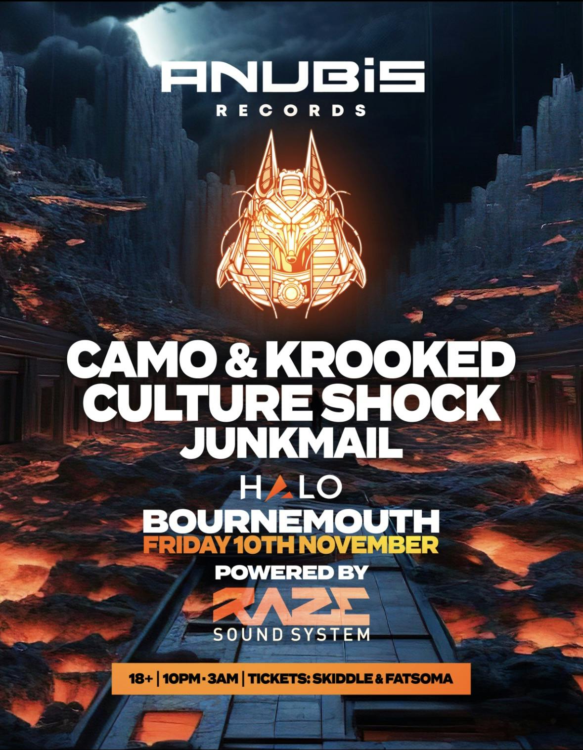 Anubis Records Presents - CAMO & KROOKED | CULTURE SHOCK | BOURNEMOUTH at Halo Nightclub ...