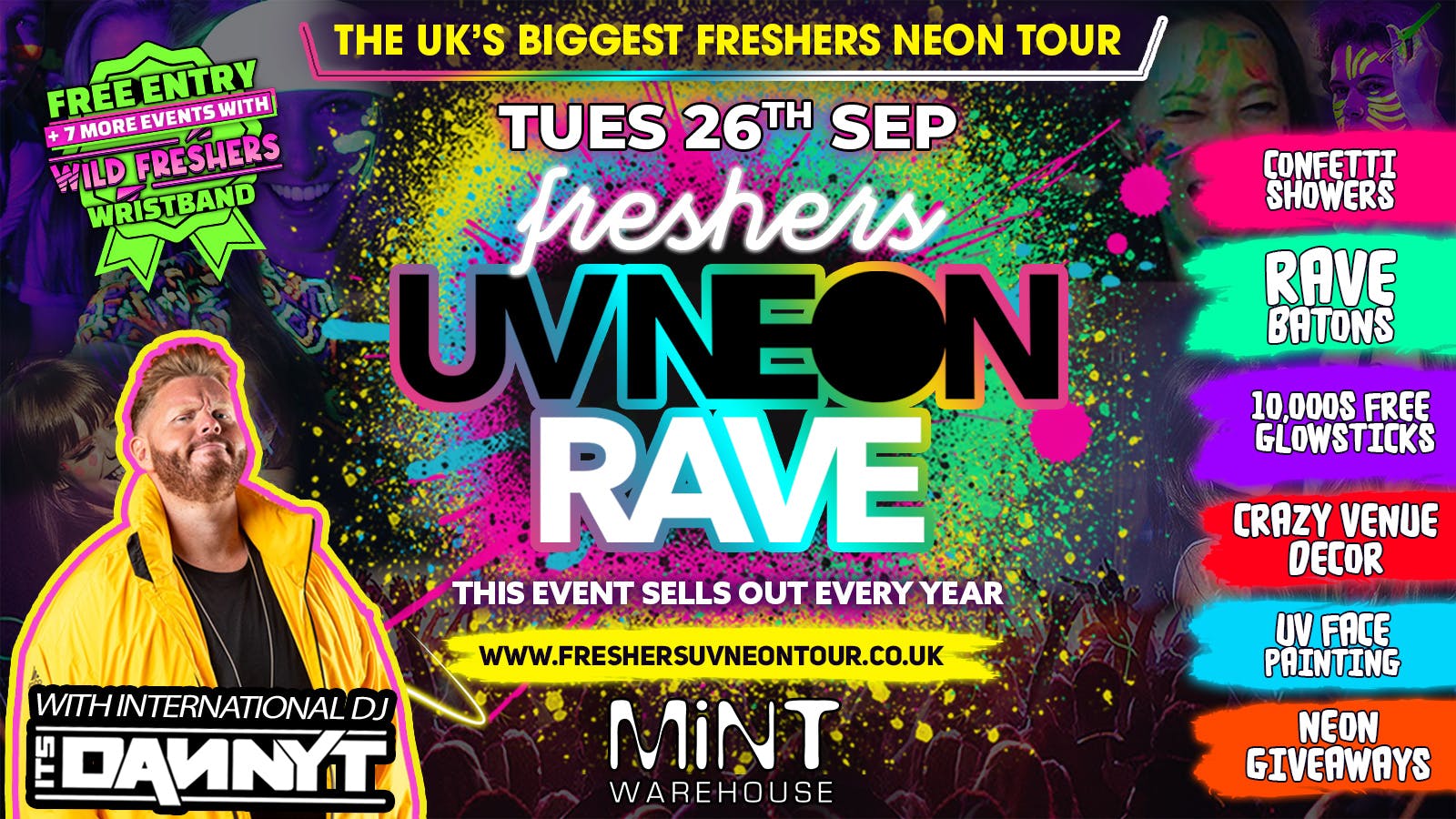LEEDS FRESHERS UV NEON RAVE WITH DJ DANNY T ⚡️ FINAL 50 TICKETS ⚡️ WILD ...
