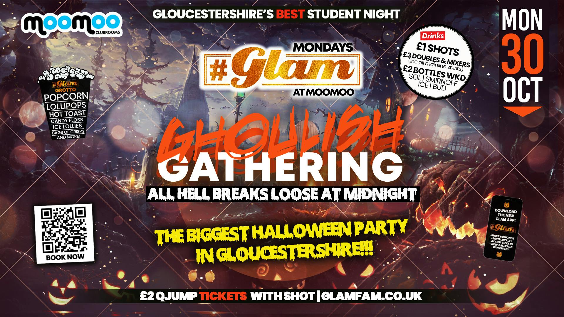Glam Cheltenham - THE GHOULISH GATHERING - All Hells Breaks Free at 12! at MooMoo Clubrooms ...
